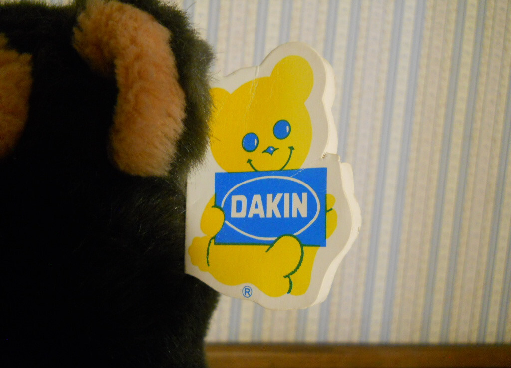 1984 Vintage Dakin plush black "Bearfoot" teddy bear with tags #31-0365 ...