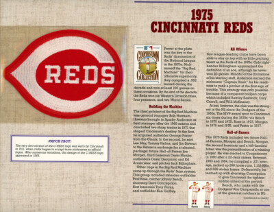 Cincinnati Reds 1975 Patch Stat Card Cooperstown Official Willabee ...