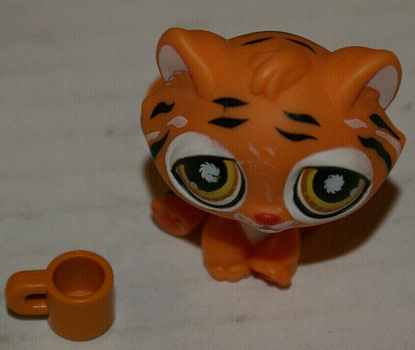 Littlest Pet Shop LPS Orange Bengal Tiger Cat #905 Brown Eyes Striped ...