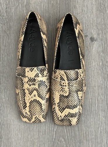 NEW Aeyde Tom Snake Print Latte Leather Shoe Size 37 | eBay