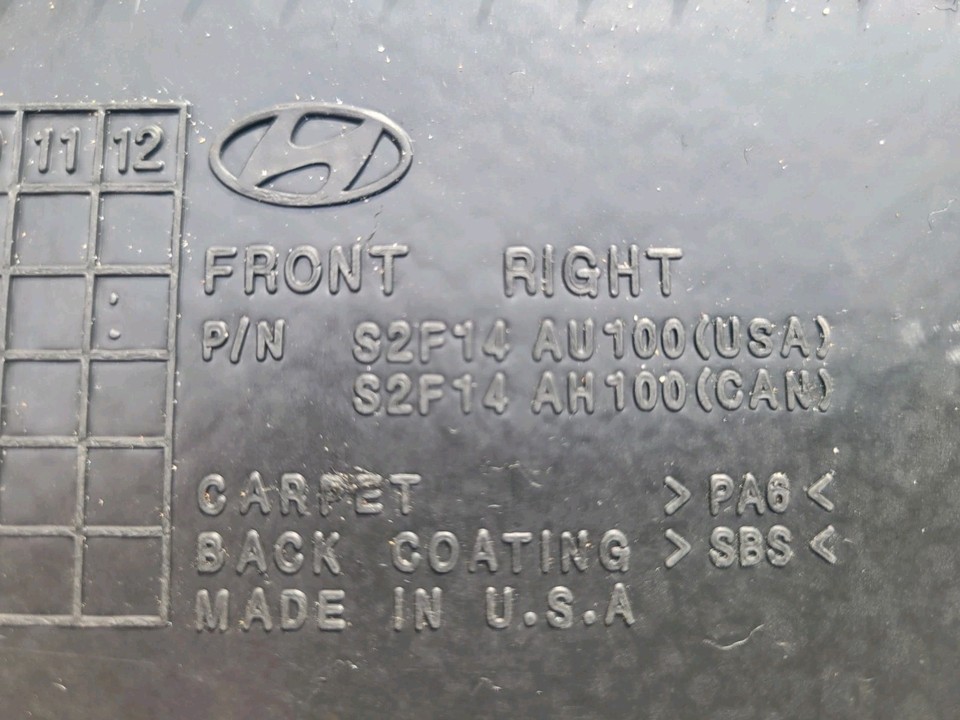 2021-2023 HYUNDAI Santa Fe Carpet Floor Mat 4 PC SET BLACK S2F14-AU100 ...