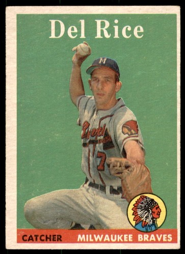 1958 Topps #51 DEL RICE Milwaukee Braves EX-EX+ | eBay