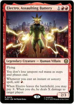 Electro, Assaulting Battery - 0076 - Marvel's Spider-Man MTG - NM/M | eBay