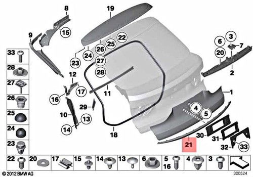 Genuine BMW F07 520d 530d 155kW 530dX 535d 535dX Trunk Lid Cover ...