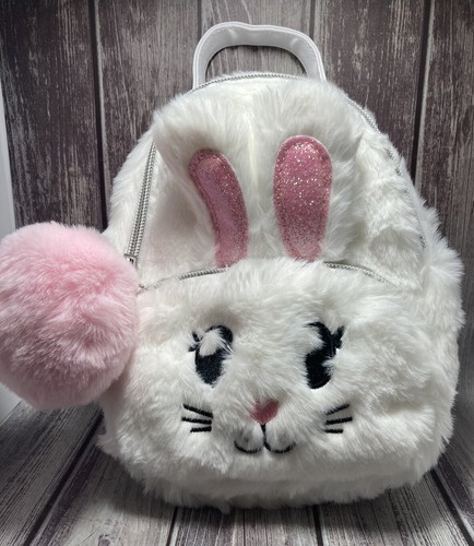 Bunny Rabbit Plush Backpack Bag Zippered White/Pink Claire’s NWT | eBay