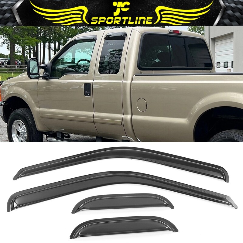 Fits 99-16 Ford Super Duty Window Visors 4Pc Set Acrylic | eBay