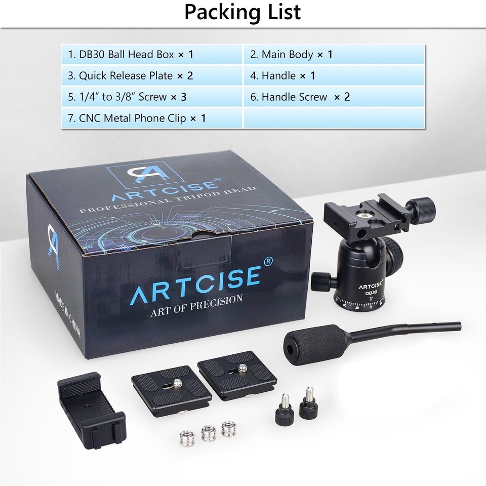 ARTCISE Fluid Video Head Camera Tripod Head Ball Head Mount Panoramic ...