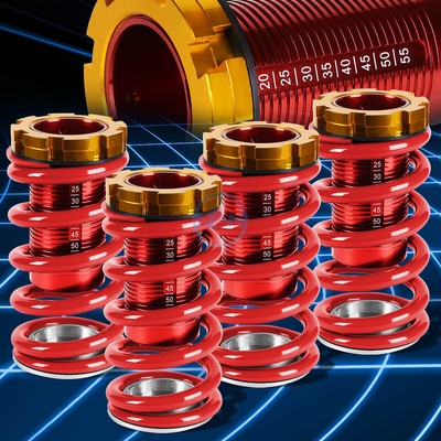 Red Adjustable 1-4"Coilover Suspension+Red Spring for 1988-2000 EG EK ...