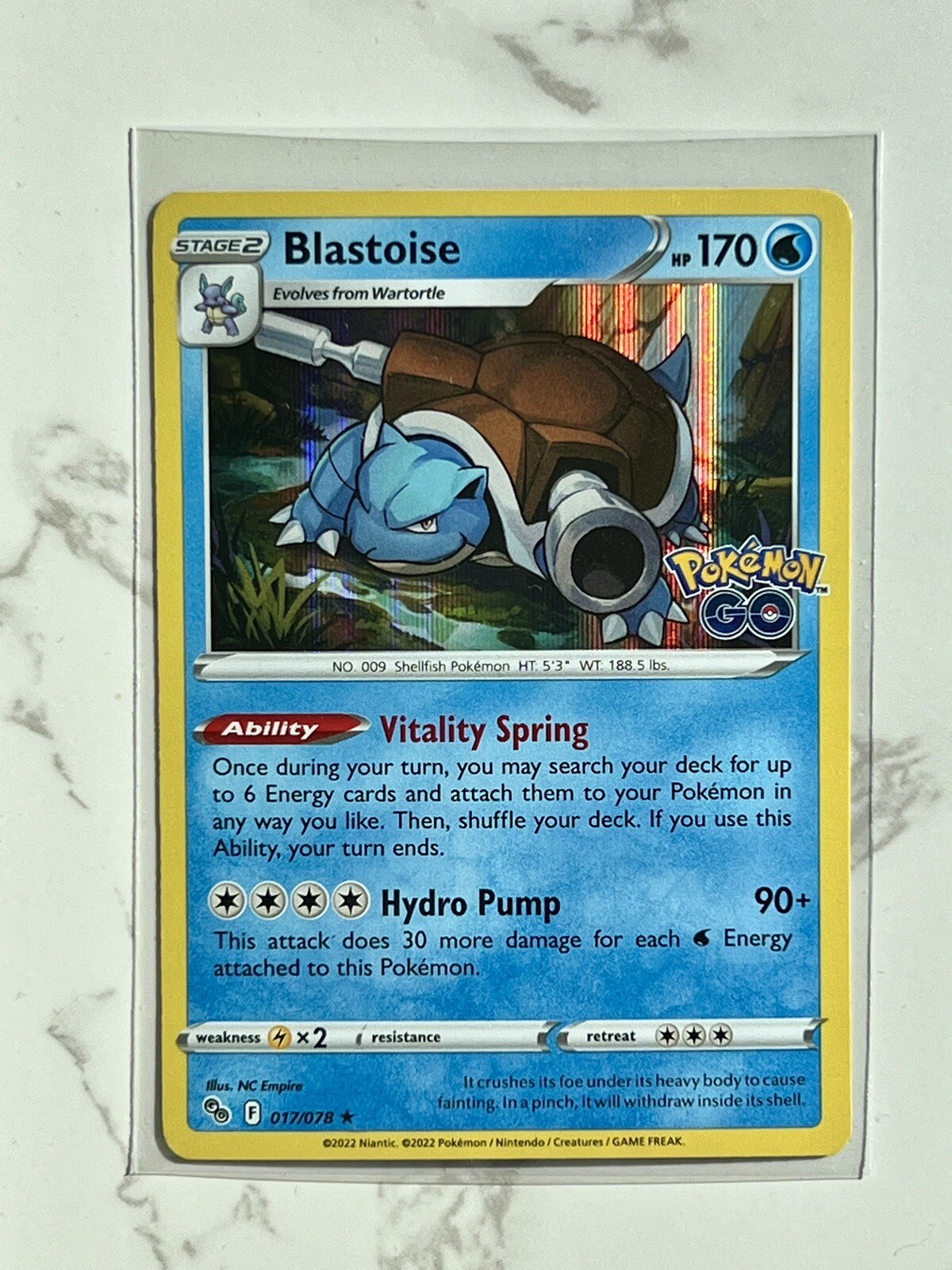 Pokémon TCG Blastoise Pokemon GO 017/078 Reverse Holo Rare NM | eBay