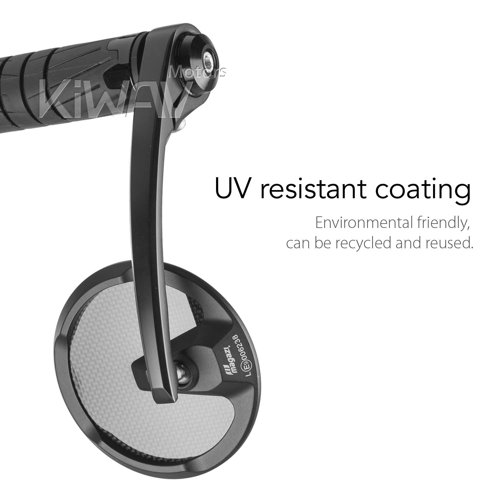 KiWAV Mamba Bar End Pair Round Mirrors Carbon Fiber for Moto Guzzi ε | eBay