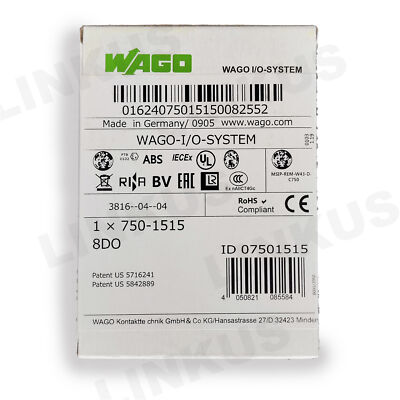 New In Box WAGO 750-1515 8DO 8-Channel Digital Output 24 VDC 0.5 A 2 ...