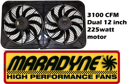 For Maradyne Thermofan Dual 12" 12V 225W Jetstreme II Platinum 3100 CFM ...