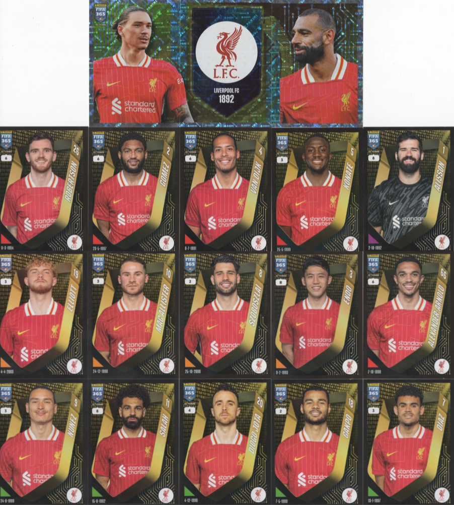 Panini FIFA 365 2025 Sticker - All 18 Team Liverpool FC | eBay