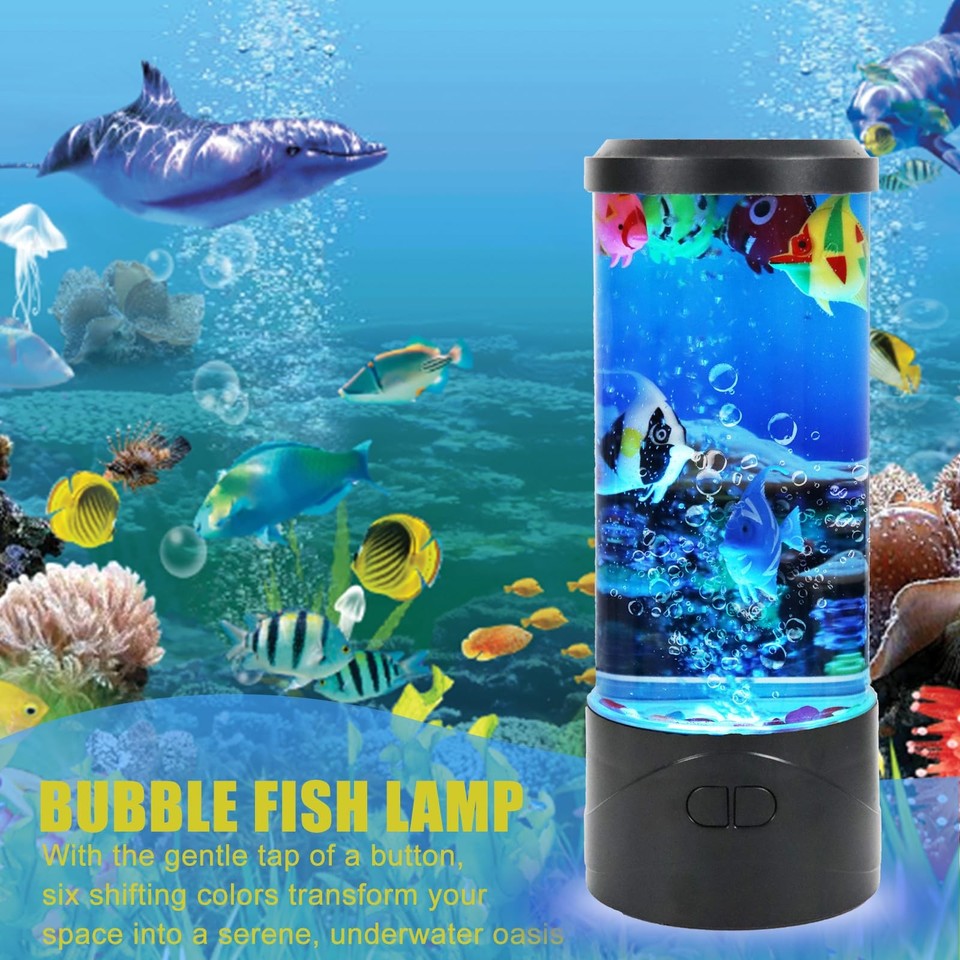 Bubble Aquarium Lamp | Fish Lamp Kit with 6 Fake Swimming Fish ...
