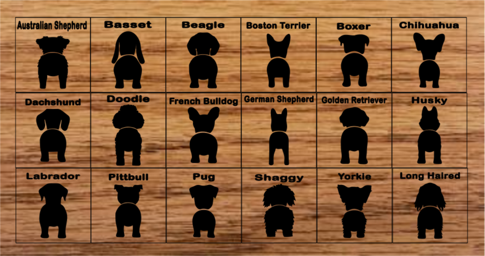 Personalized Dog Leash Holder Pet Names Dog Breed Butts Carved Wooden ...