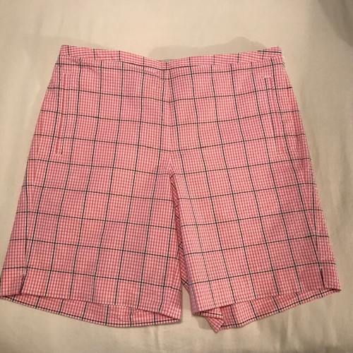 Liz Golf Audra Pink/White/Black Plaid Seersucker Classic Shorts, Size 8 ...
