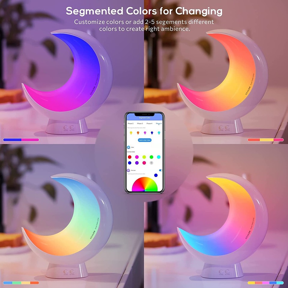 Ecolor LED Night Light Smart Dimmable Moon Lamp Android App Control for ...