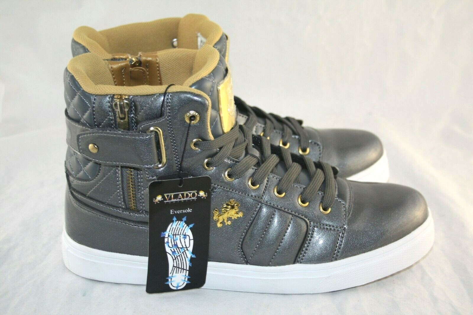 Vlado Footwear Midas Hi-Top Sneakers-Gunmetal IG-1810-GM MEN'S FASHION ...