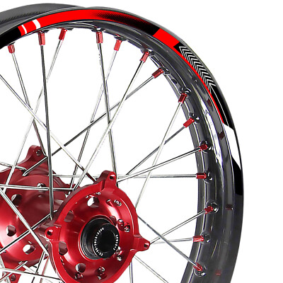 Red 21 in. 18" Dirt Bike Decal Rim Sticker A01 For Honda XR650L 05 06 ...