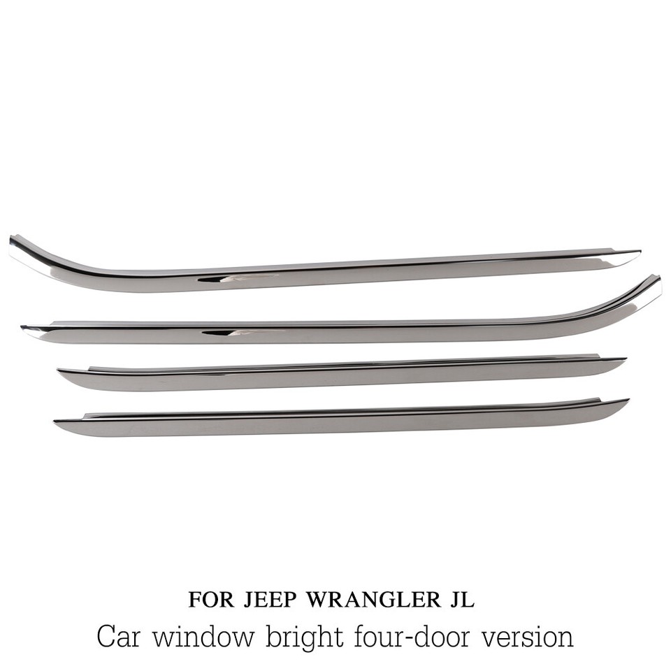 4pcs Chrome Steel Car Window Under Strip Trim For Jeep Wrangler JL 4 ...