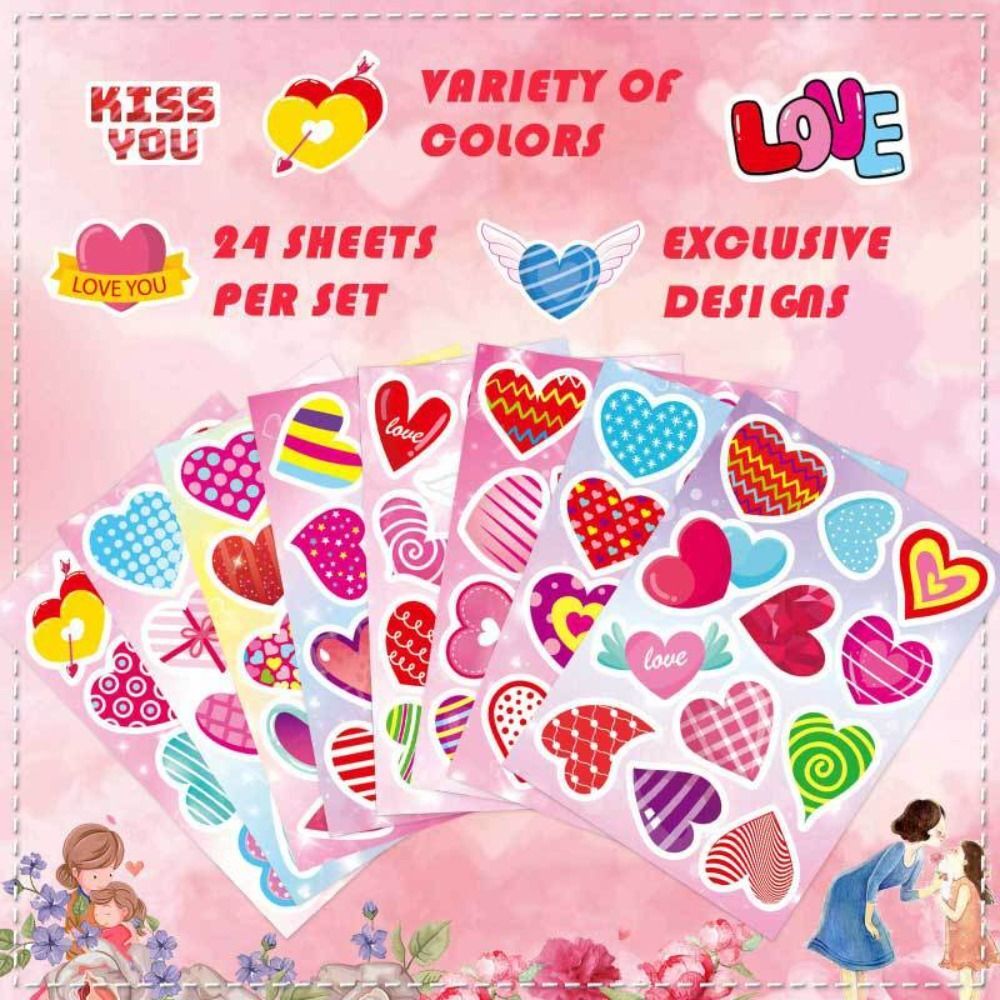 Funny Sweet Love Heart Stickers Luggage Decals Pink Valentine Sticker ...