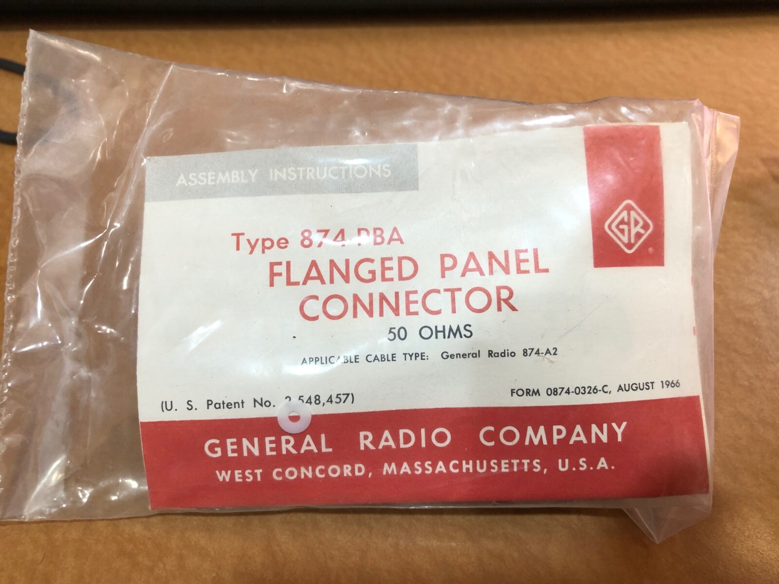 General Radio Flanged Panel Connector Type 874-PBA 50 Ohms 50 RF | eBay