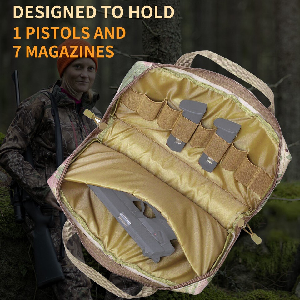 Tactical Pistol Soft Case Hunting Shooting Range Gun Handgun Magazine ...