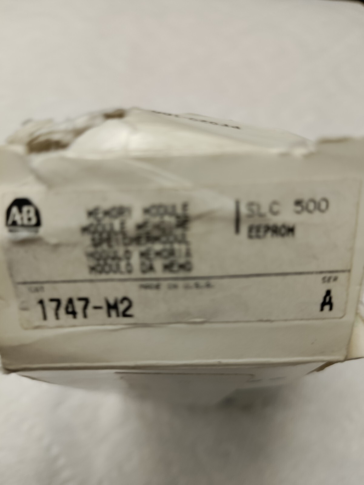 ALLEN BRADLEY 1747-M2 SER A MEMORY MODULE EEPROM 4 KB FOR SLC500 NEW ...