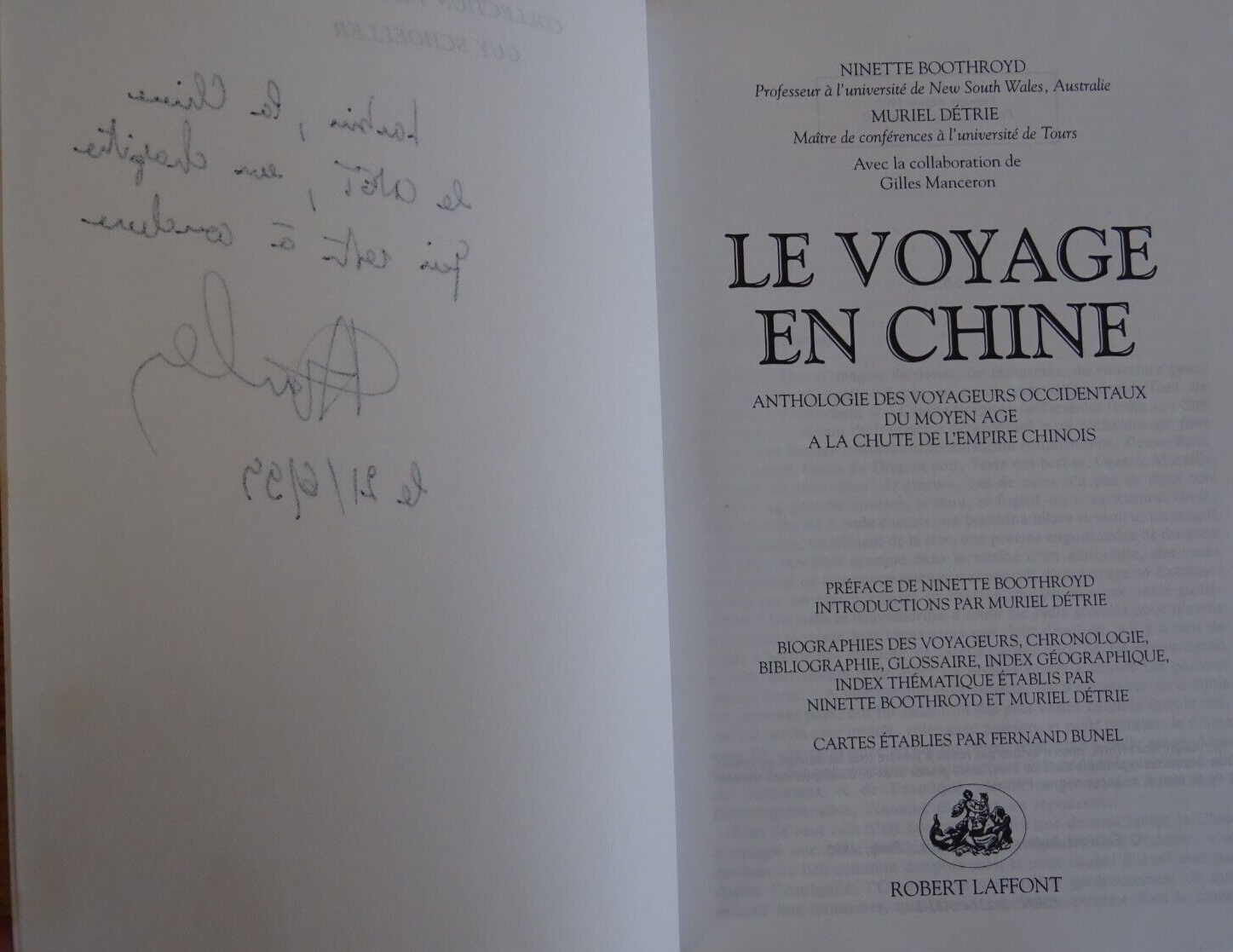 Boothroyd Ninette Détrie Muriel LE VOYAGE EN CHINE Bouquins Robert ...
