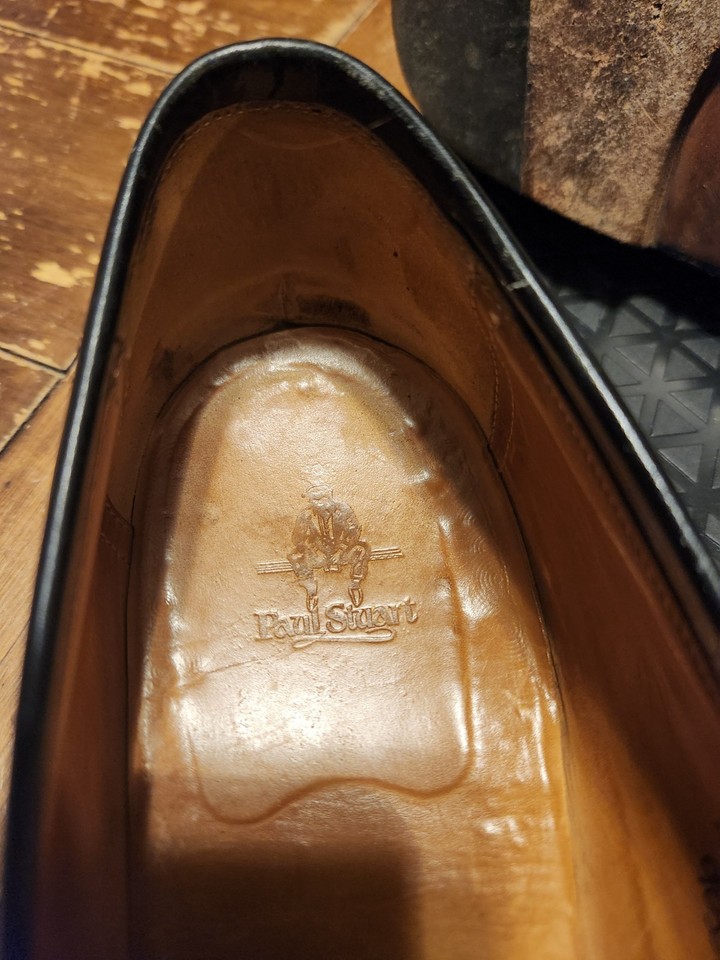 QUALITY Edward Green X Paul Stuart Black Leather Penny Loafers Size 10. ...