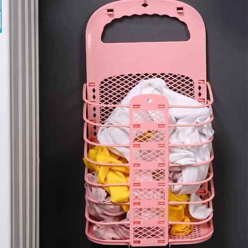 Folding Laundry Hamper Wall Hanging Laundry Storage Basket Bathroom ...