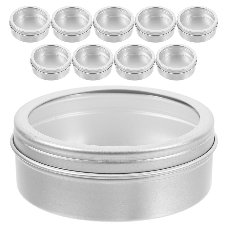 10 Pcs Aluminum Tins Small Tin Box Empty Tins Empty Tins Food Tins With ...