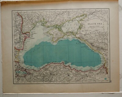 1916 ANTIQUE MAP - BLACK SEA CRIMEA TURKEY ISTAMBOL RUSSIA | eBay Australia