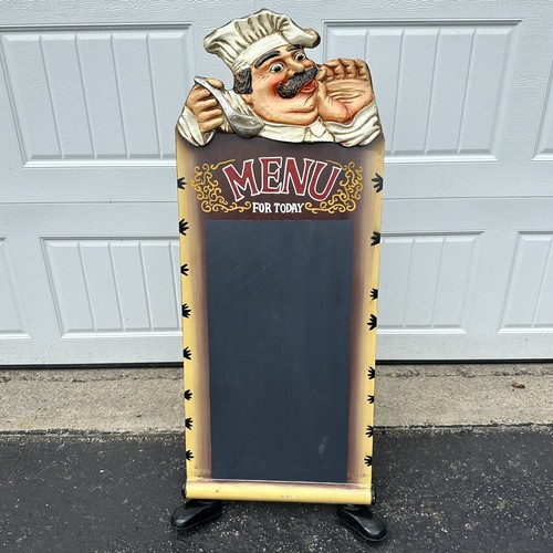 Standing Chef Chalkboard Menu Easel Statue Italian Restaurant Kitchen ...