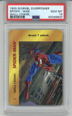 1995 MARVEL OVERPOWER SPIDER MAN WALL CRAWL PSA 10 LOW POP VERY RARE | eBay