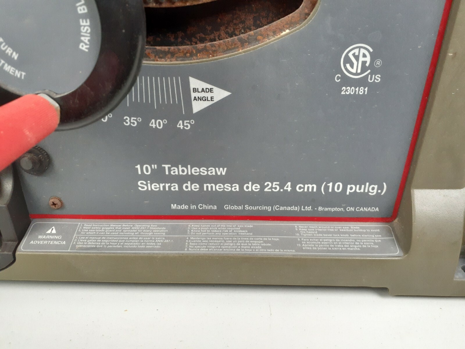 10 INCH 10" PERFORMAX TABLE TOP SAW 5000 RPM 120V 60HZ 15A TABLESAW ...