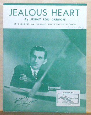 Jealous Heart - 1944 sheet music - Al Morgan photo on cover | eBay