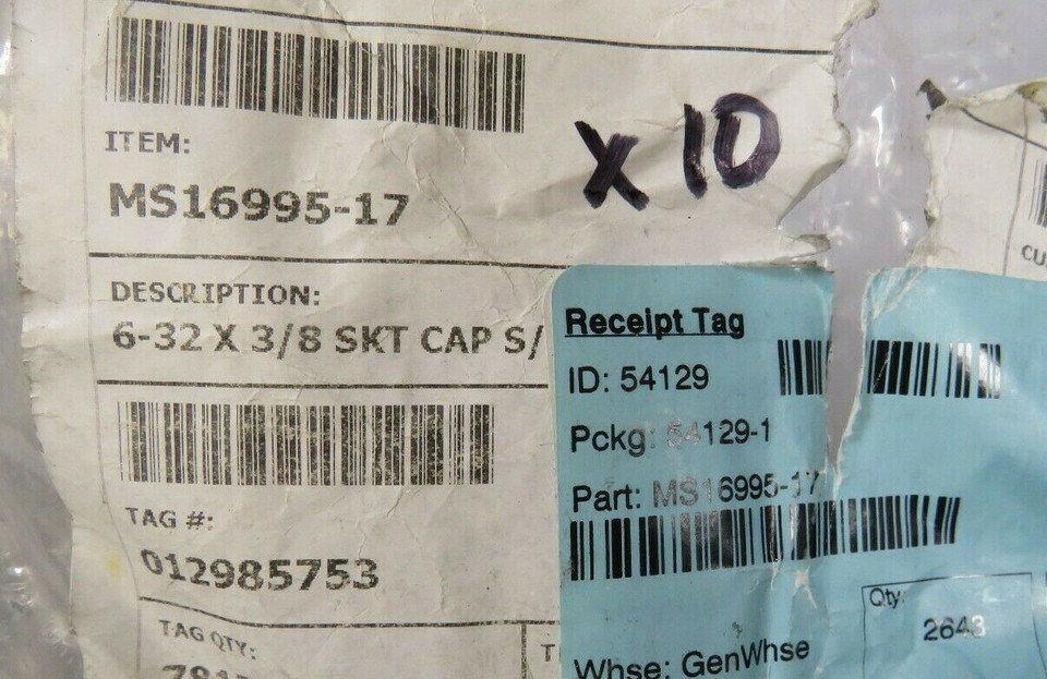 (200 NEW) MS16995-17 Socket Head Cap Screw 6-32 x 3/8" Stainless 7/64 ...