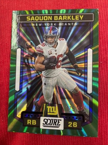 Saquon Barkle- 2023 Score Football # 235 GREEN LASER Parallel #’d /115 ...