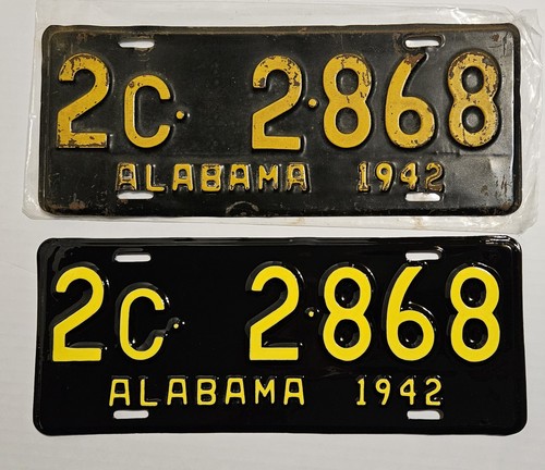 1942 Pair Alabama License Plate Tag 42 | eBay