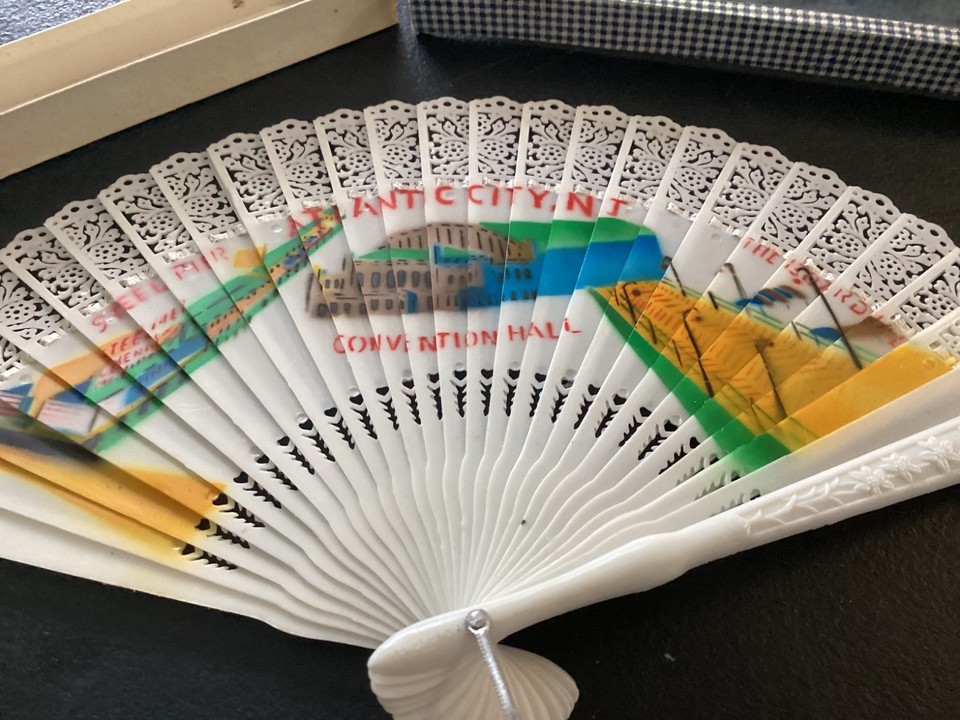Hand Fan Plastic Folding Style "Atlantic City NJ Convention Hall ...
