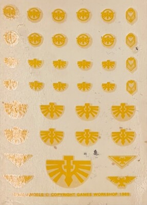 Transfer Sheets Dark Angels Transfers Warhammer 40K 1989 RAR! | eBay
