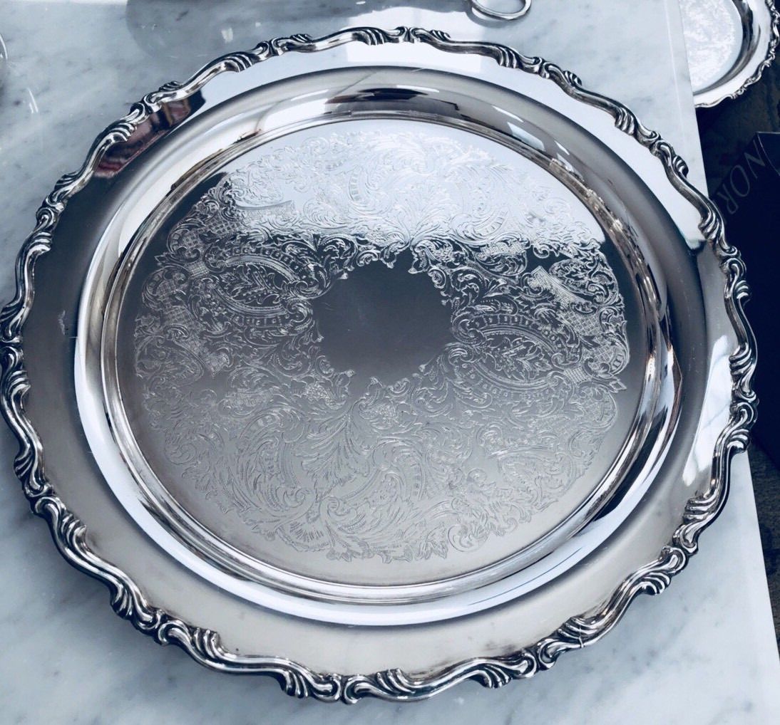 OL Oneida Silver Platter With The Two Lions Mark 15” | eBay