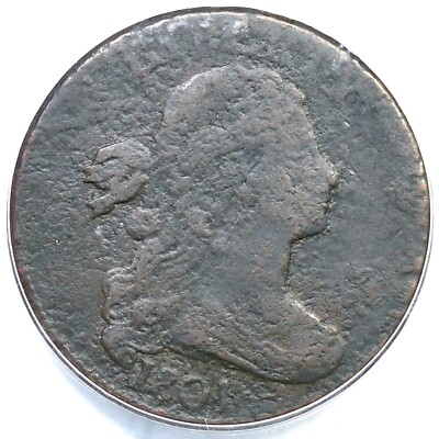 1801 NC-1 R-5+ ANACS VG 8 Details Draped Bust Large Cent Coin 1c | eBay