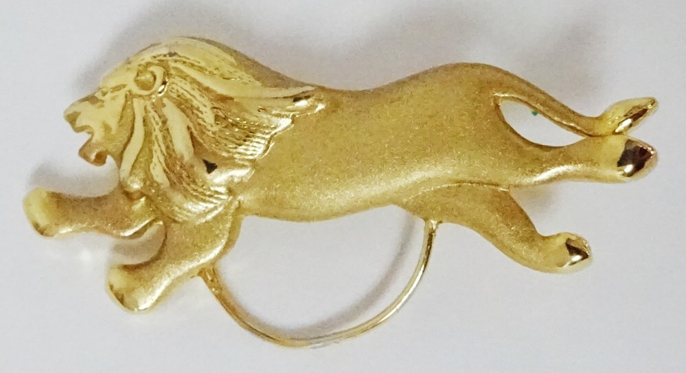 Vintage Male Lion Gold tone / Plated Brooch Pin Read… - Gem