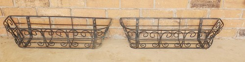Vintage Wrought Iron Window Box Planters Pair 30" | eBay