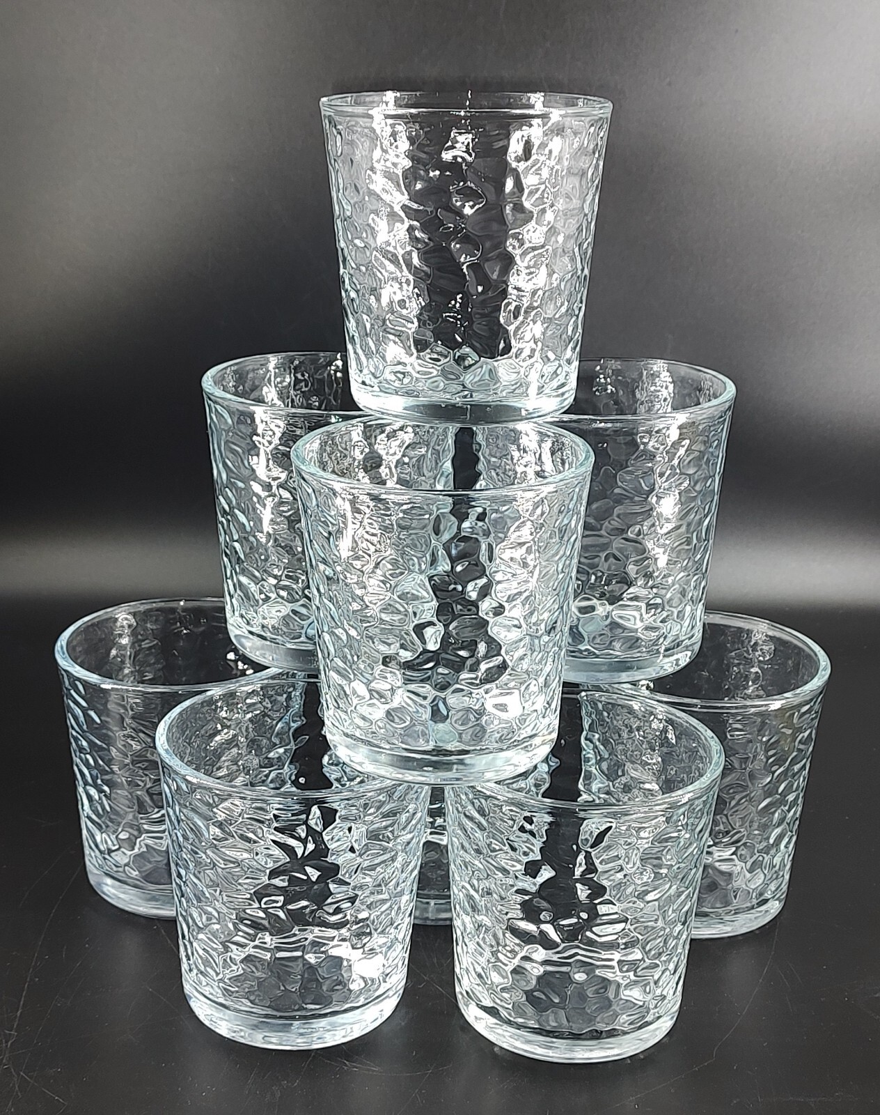 Libbey Pebble Optic Double Rocks Glasses Set of 9 Excellent Pre-owned ...