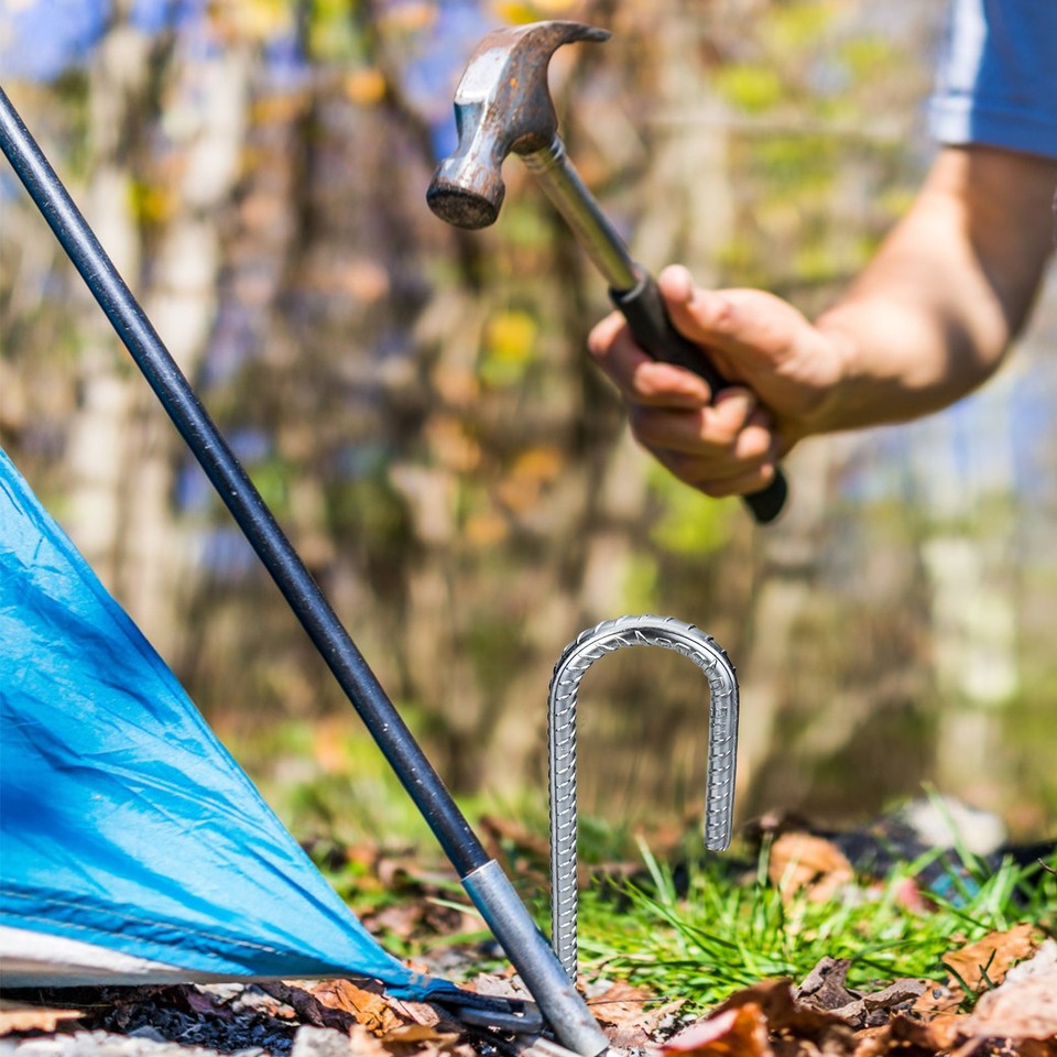 Heavy Duty Tent Pegs Barker Galvanised Steel Marquee Trampoline J pegs ...