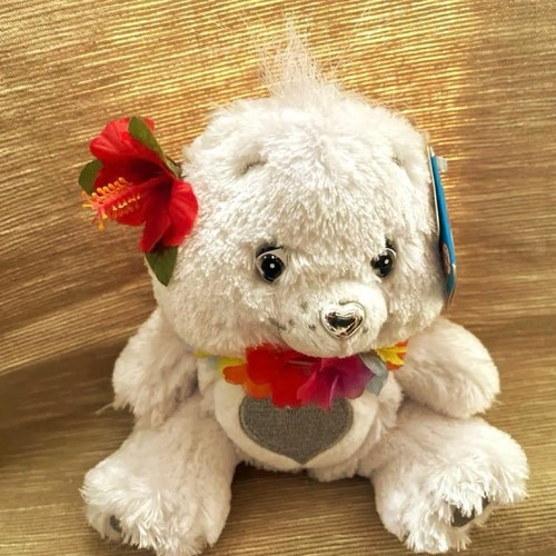Hawaiian Care Bear Plush Toy 2008 Retro White Rainbow Harness Used 66g ...