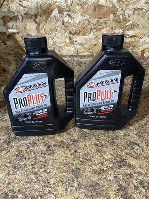 2 1L Bottles Maxima Pro Plus 10W-40 Full Synthetic Motorcycle ATV ...